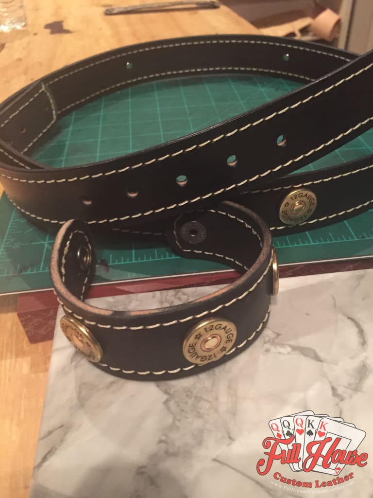 12-Gauge Shotgun Shell - Custom Leather Wrist Cuff – Full House Custom ...